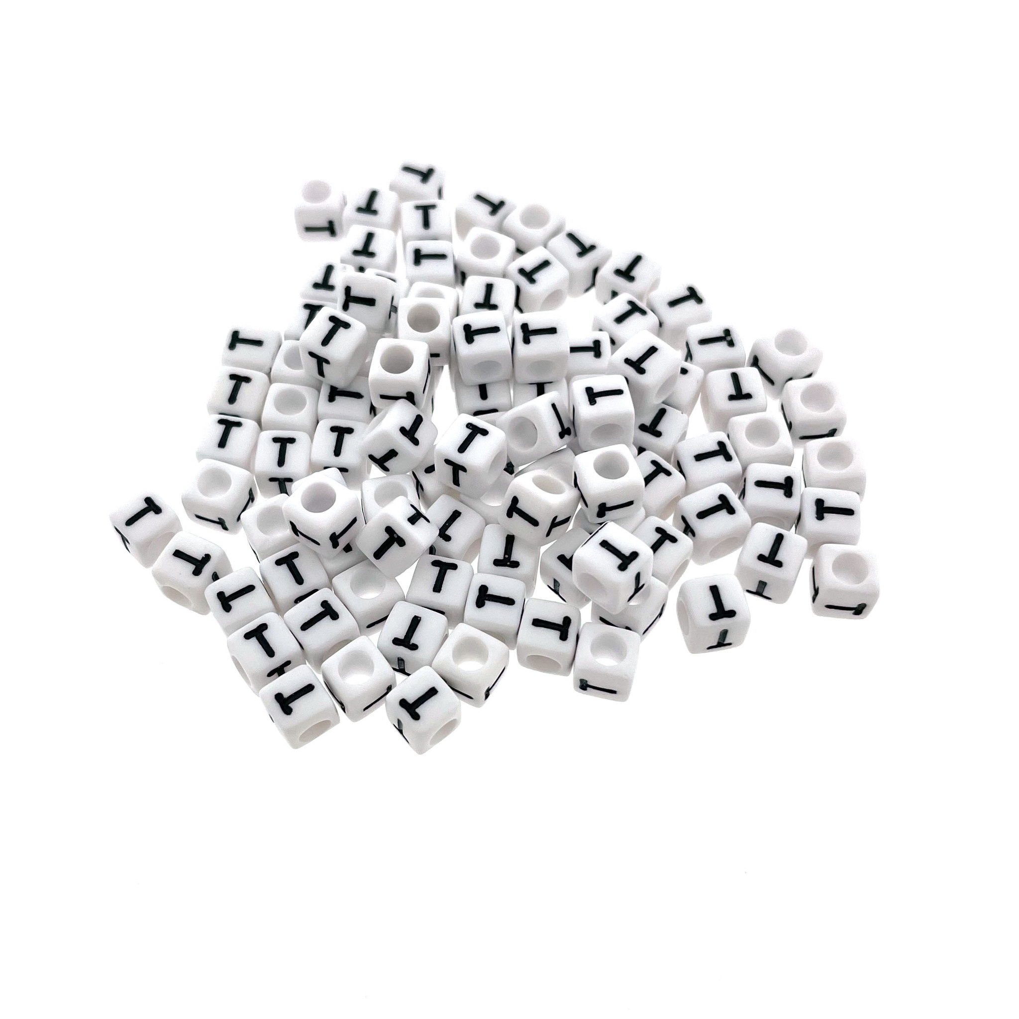 Buy Paracord alphabet letter beads White T at 123Paracord - 123Paracord