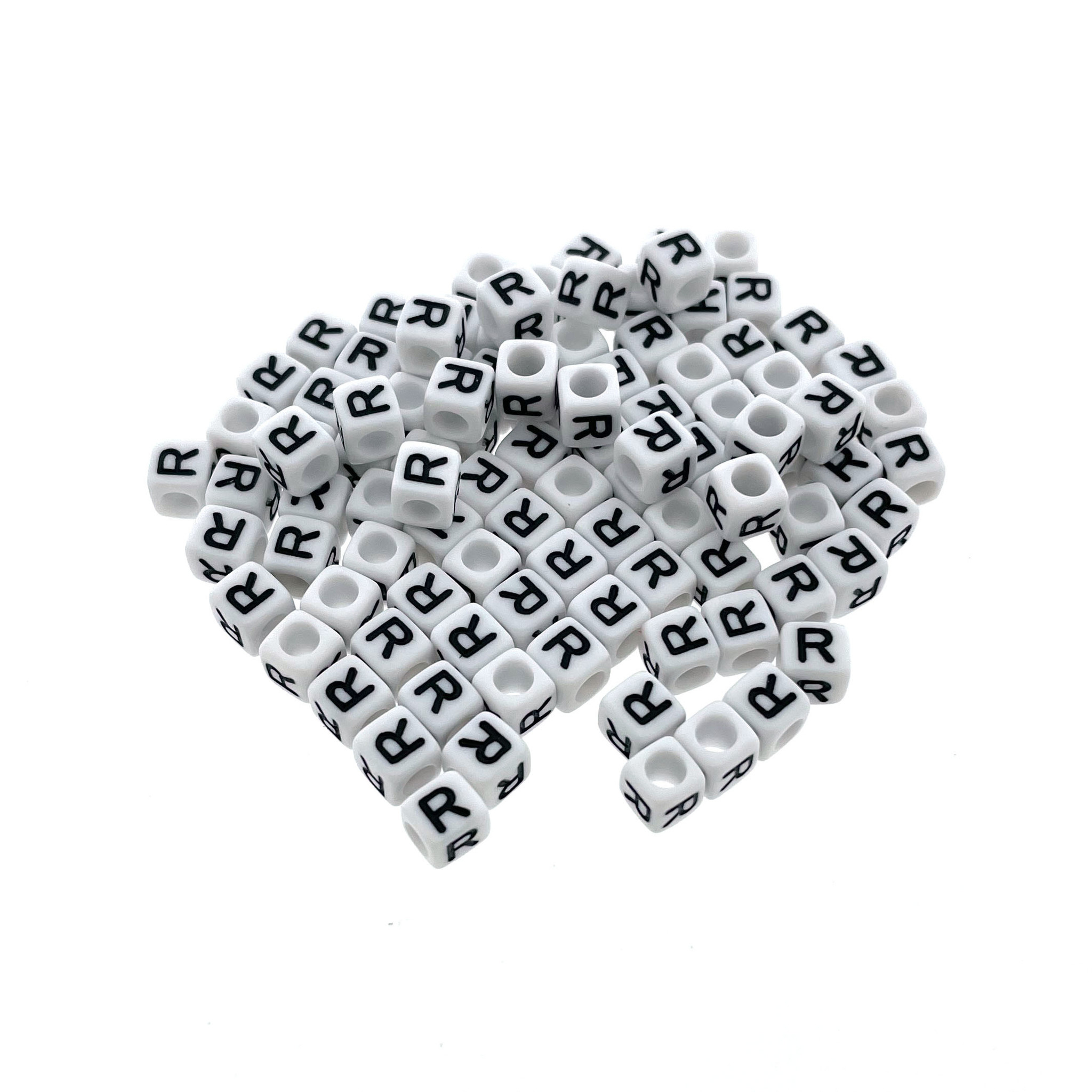 Buy Paracord alphabet letter beads White R at 123Paracord - 123Paracord
