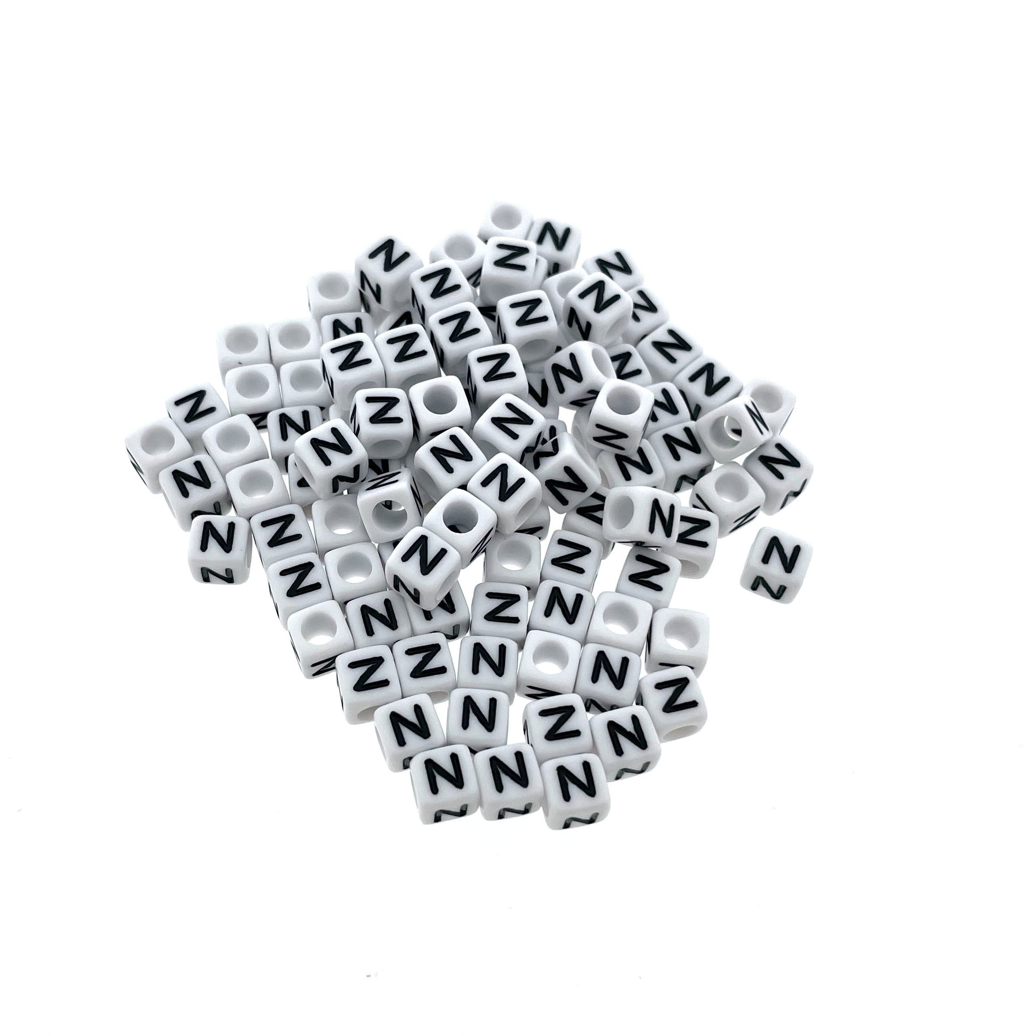 Buy Paracord alphabet letter beads White N at 123Paracord - 123Paracord