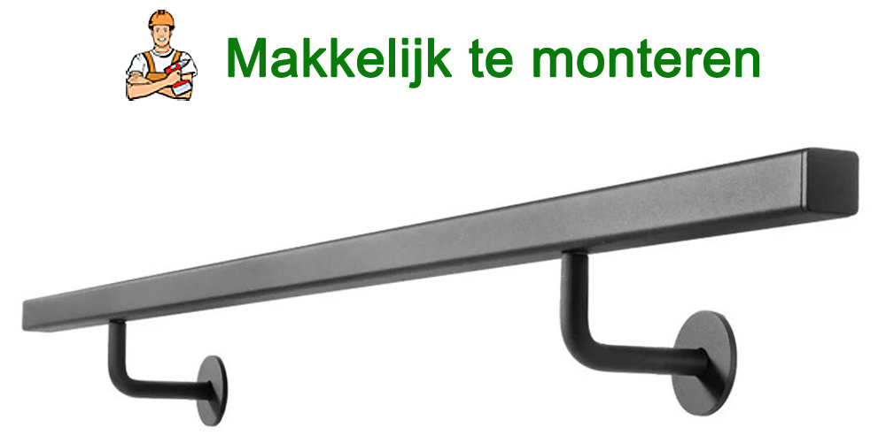 Zwarte trapleuningen | Montage trapleuningen| Duurzame trapleuningen ...