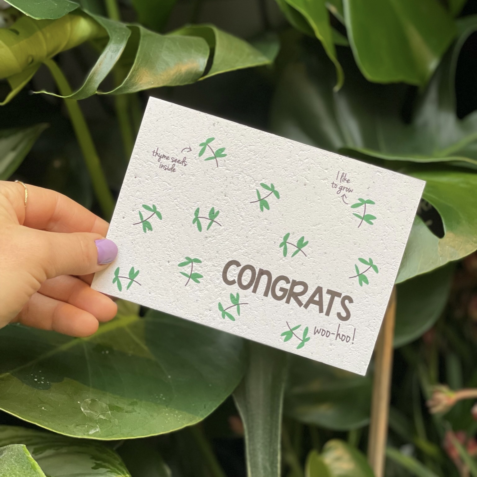 Postcards - Vegetable/Herbs Congrats - Thyme - Groene Vingers Delft
