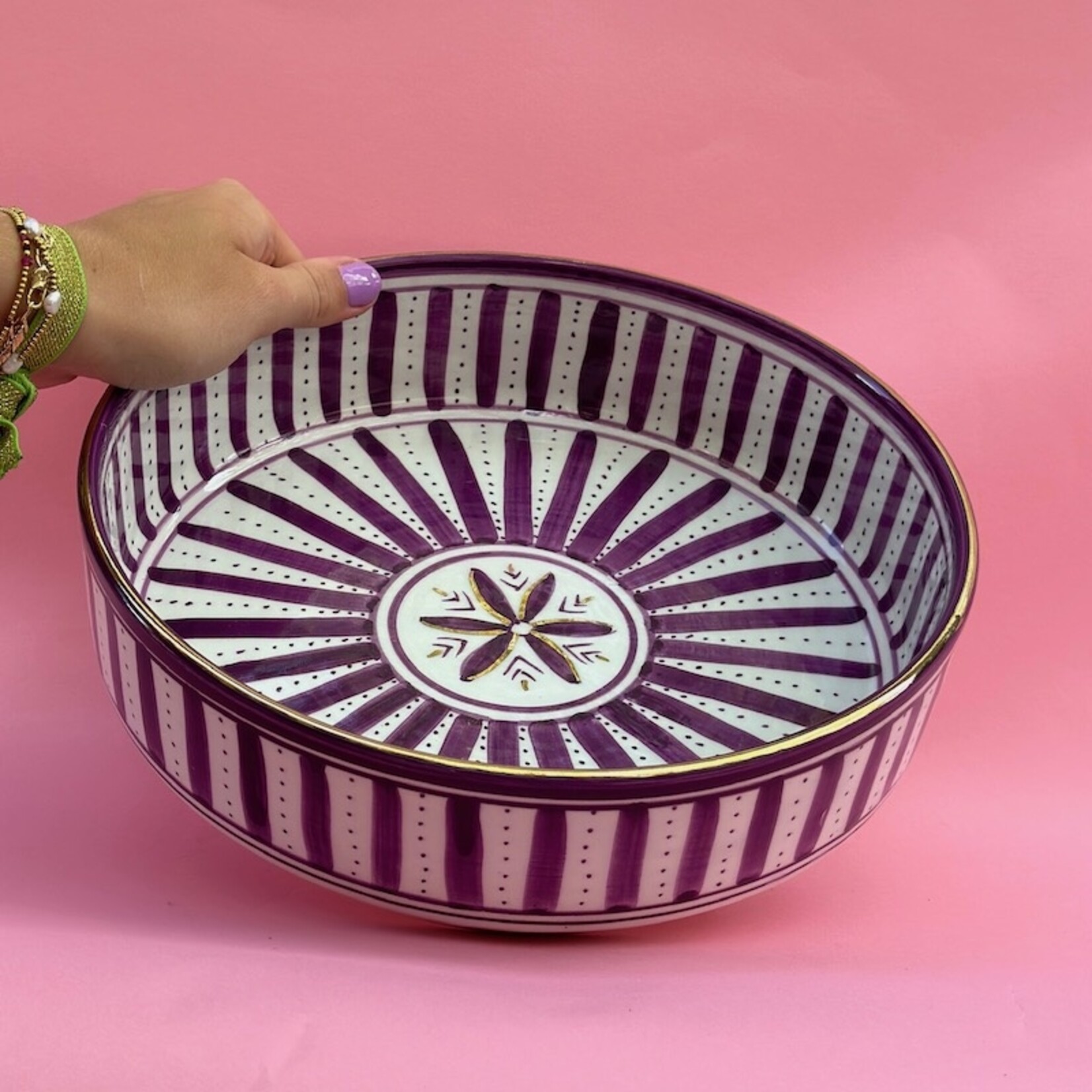 Chabi Chic - schaal groot, Lila/goud - Groene Vingers Delft