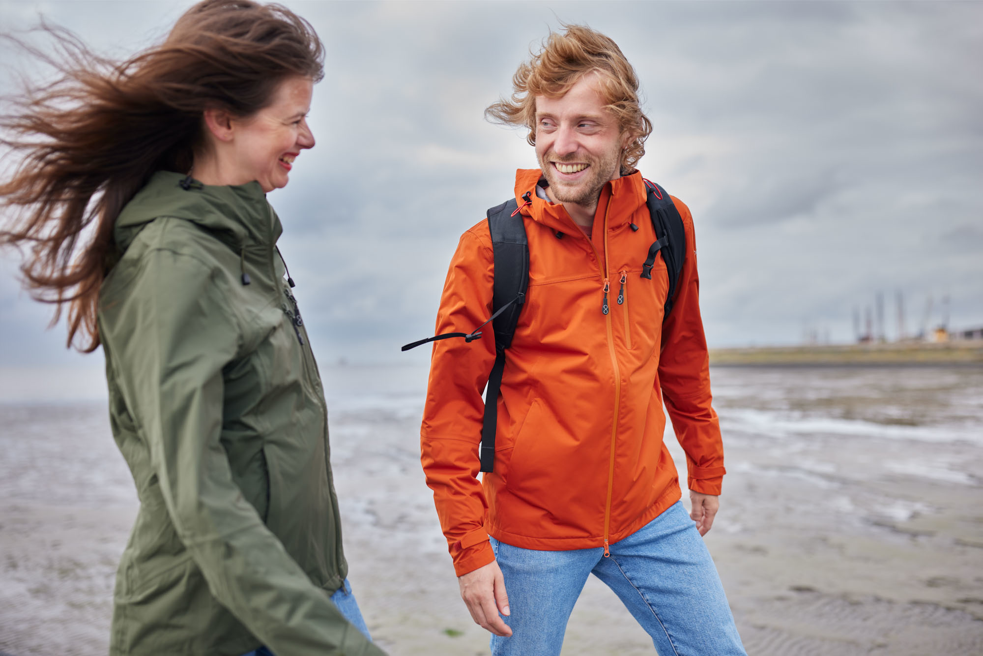 Virga Shell Rainjacket - Rust - Blue LOOP Originals