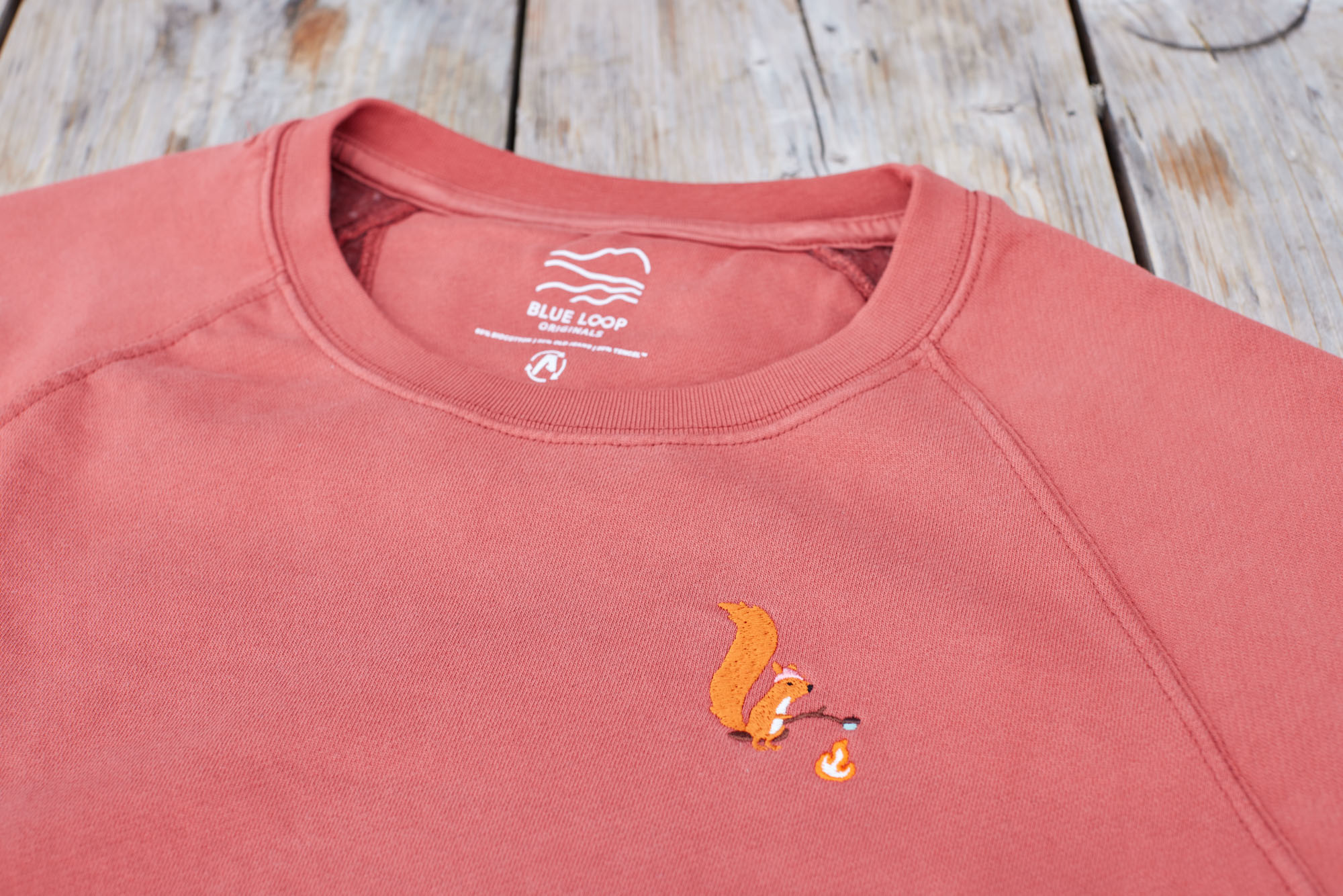 Blue Fleece Squirrel Sweater - Brown - Blue LOOP Originals