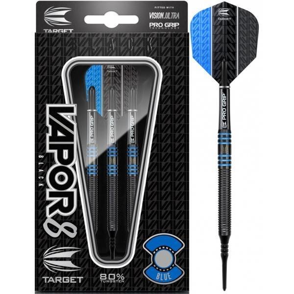 Target Vapor-8 Black Blue 80% Soft Tip - Dartshopper.dk