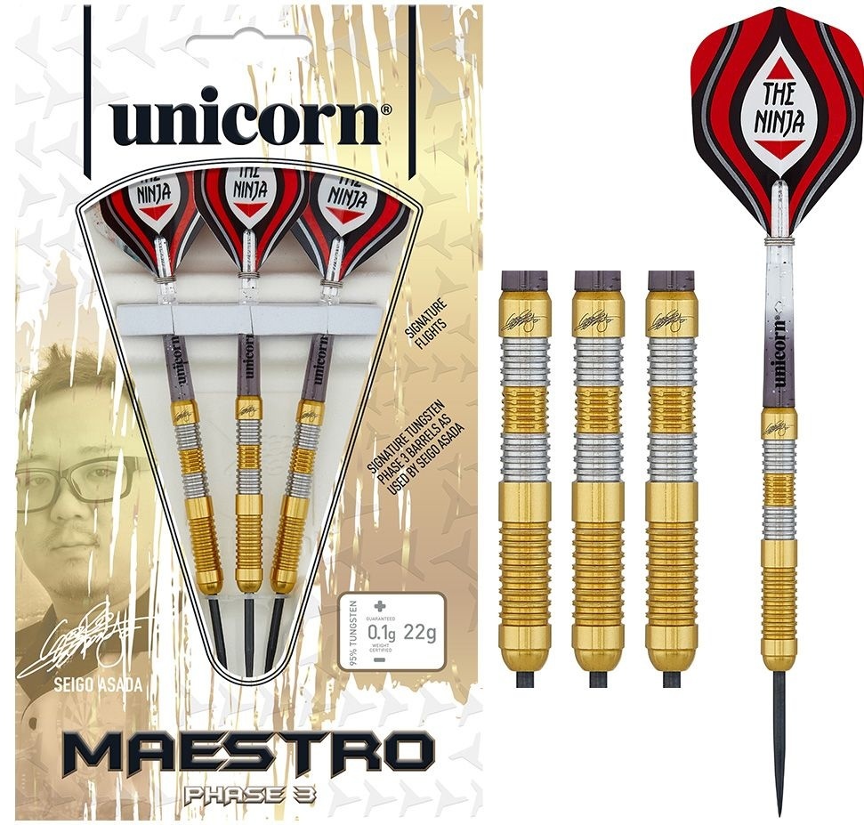 Unicorn Seigo Asada Maestro Phase 3 95% - Gold - Dartshopper.dk
