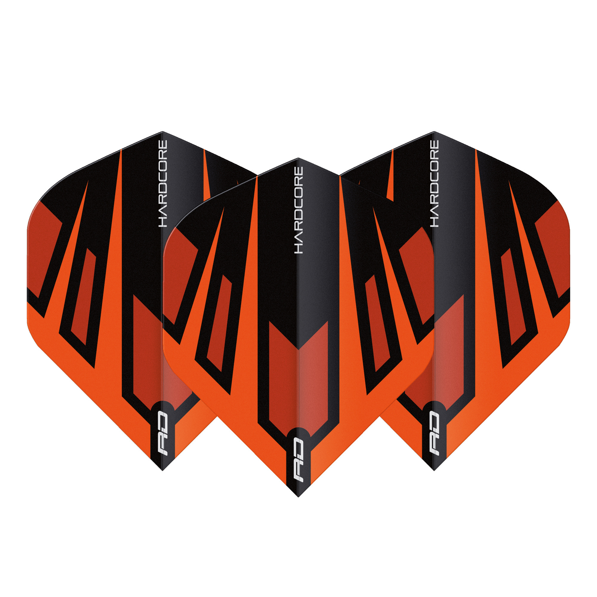 Red Dragon Hardcore Radical Orange & Black Fan Flights - Dartshopper.dk