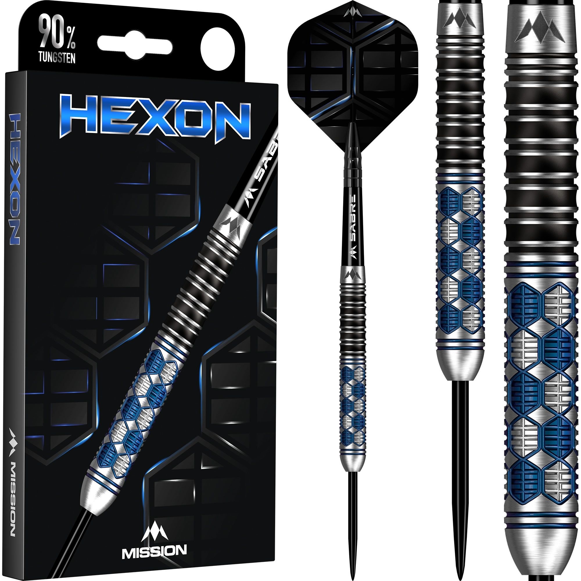 Mission Hexon Blue 90% - Dartshopper.dk