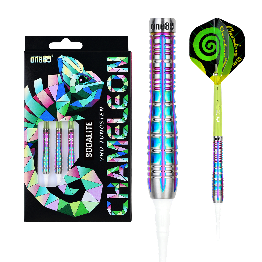 ONE80 Chameleon Sodalite 90% Soft Tip - Dartshopper.dk