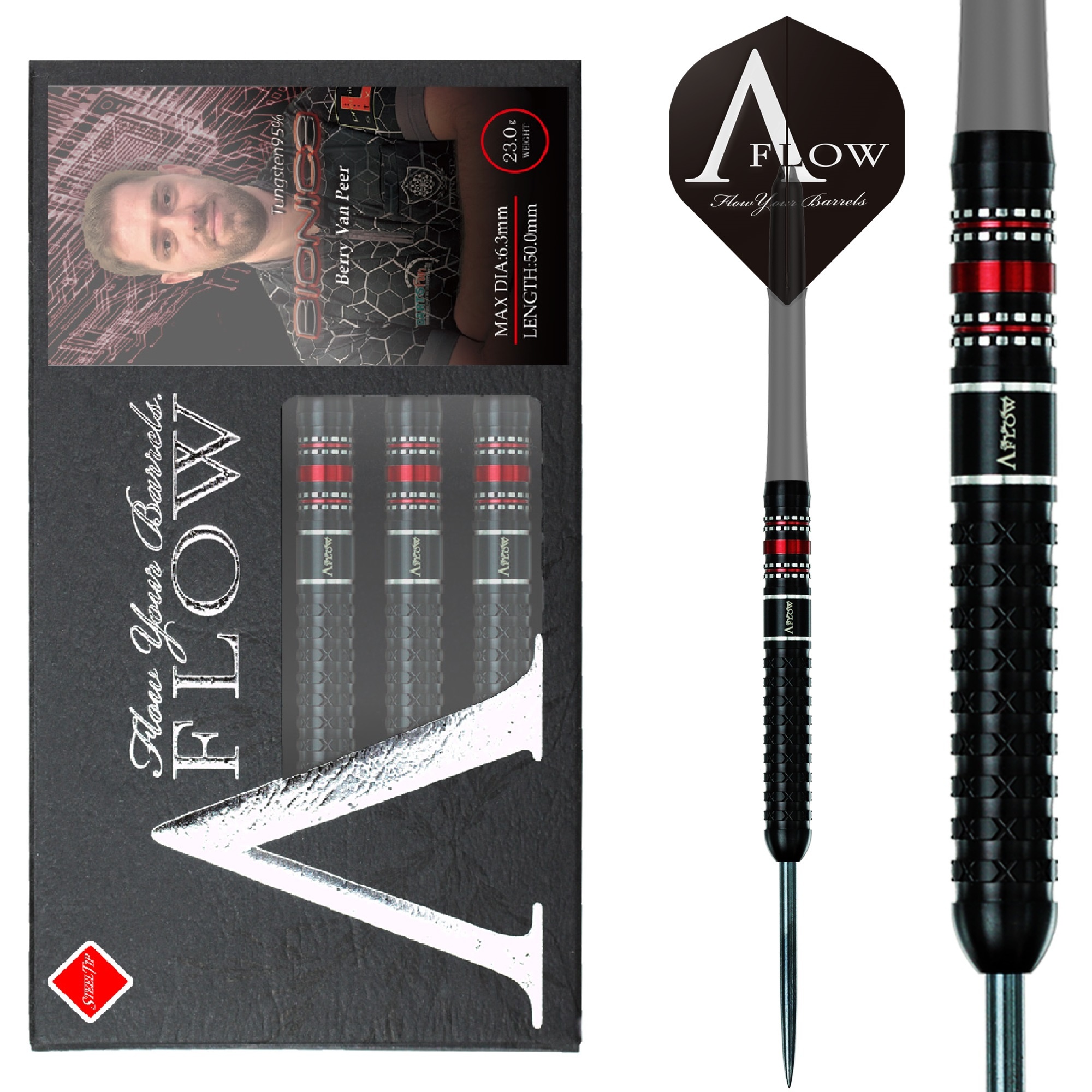 Dynasty A-FLOW Berry van Peer Bionic 3 95% - Dartshopper.dk