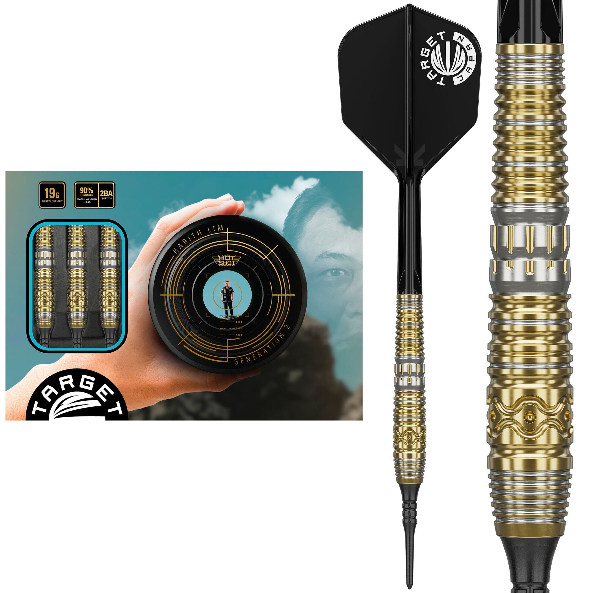 Target Japan Prime Series Hot Shot Harith Lim G2 90% Soft Tip - Dartshopper.dk
