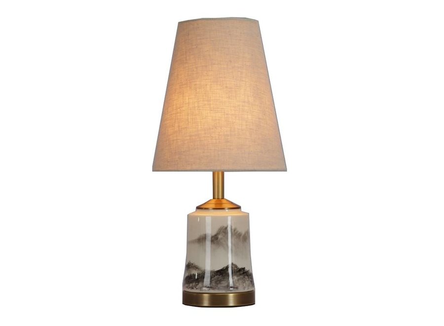 Fine Asianliving Chinese Table Lamp Porcelain with Lampshade Oriental ...