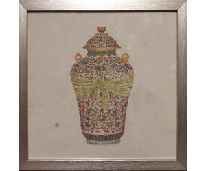 Chinese Painting with Frame Chinese Pot W35xD3xH35cm - Fine Asianliving