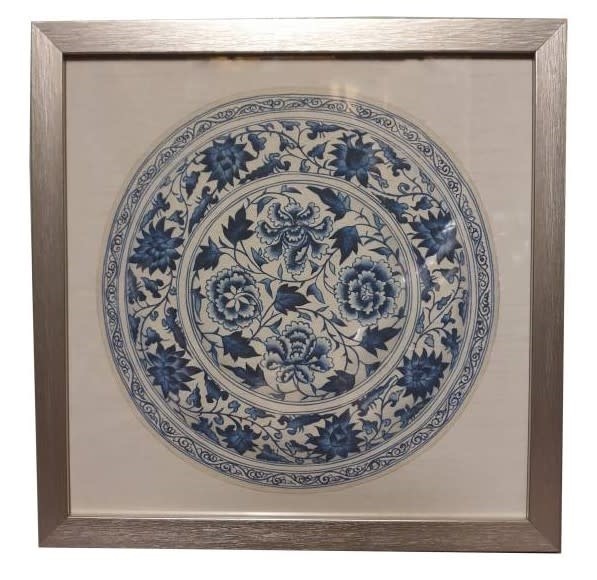 Chinese Painting with Frame Chinese Porcelain Plate Blue White W35xD3x ...