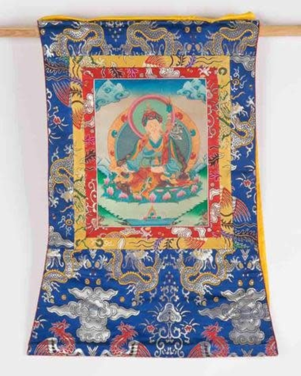 Antique Tibetan Thangka Hand-painted and Embroidered W60xH80cm - Fine ...