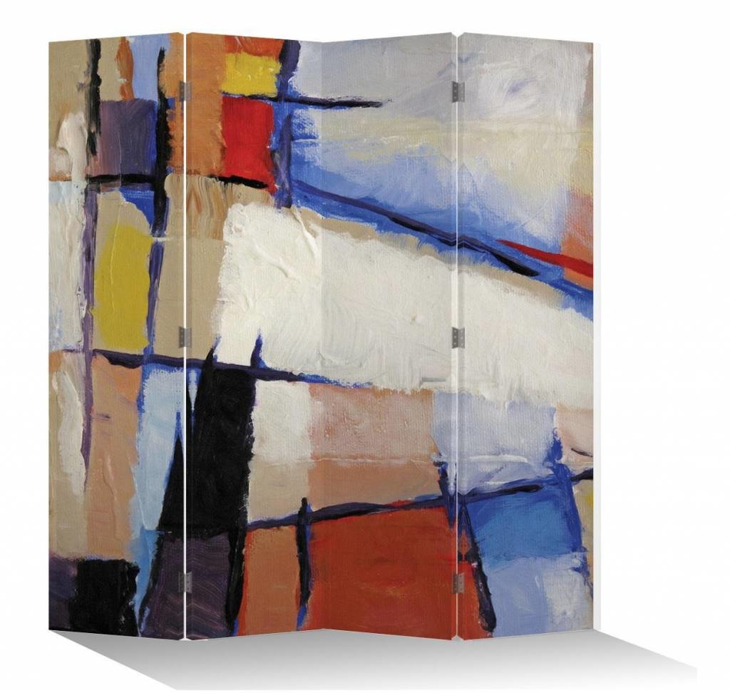 Room Divider Privacy Screen 4 Panel Contemporary Art W160xH180cm - Fine ...