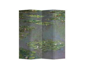 Fine Asianliving Room Divider Privacy Screen 4 Panel Water Lilies ...