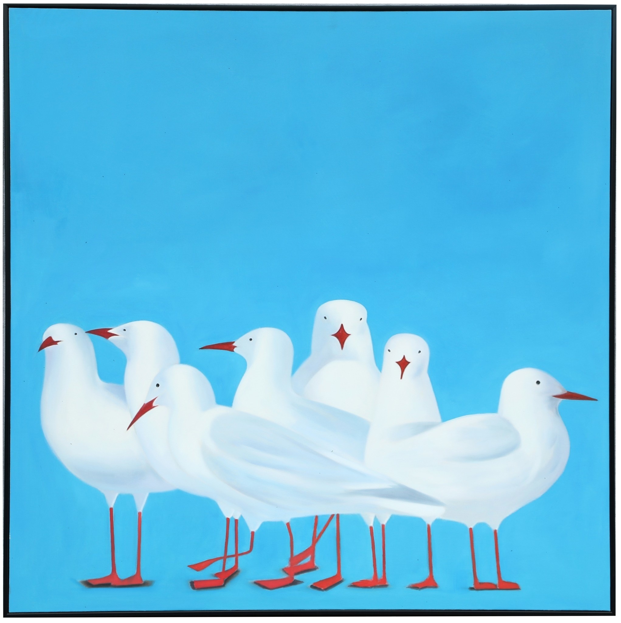 Fine Asianliving Oil Painting 100% Handpainted 3D Relief Effect Black ...