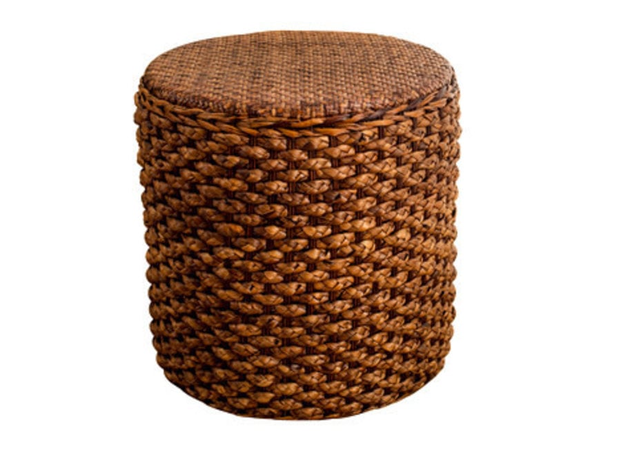 Fine Asianliving Oriental Pouf Handmade Narcissus Rattan Brown ...