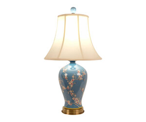 Chinese Table Lamp Porcelain Hand-painted Blue - Fine Asianliving