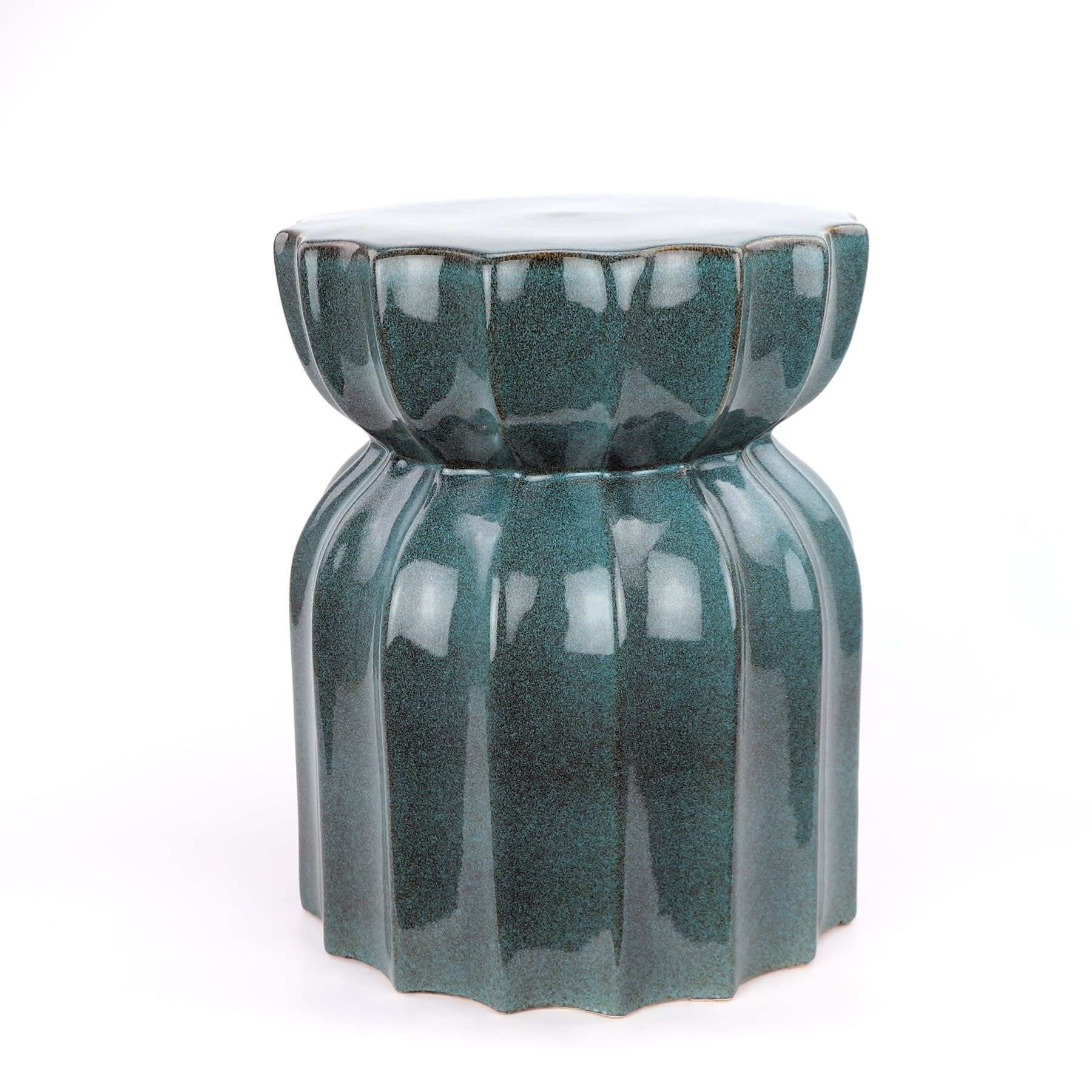 Ceramic Garden Stool Teal Handmade - Feryn D33xH46cm - Fine Asianliving
