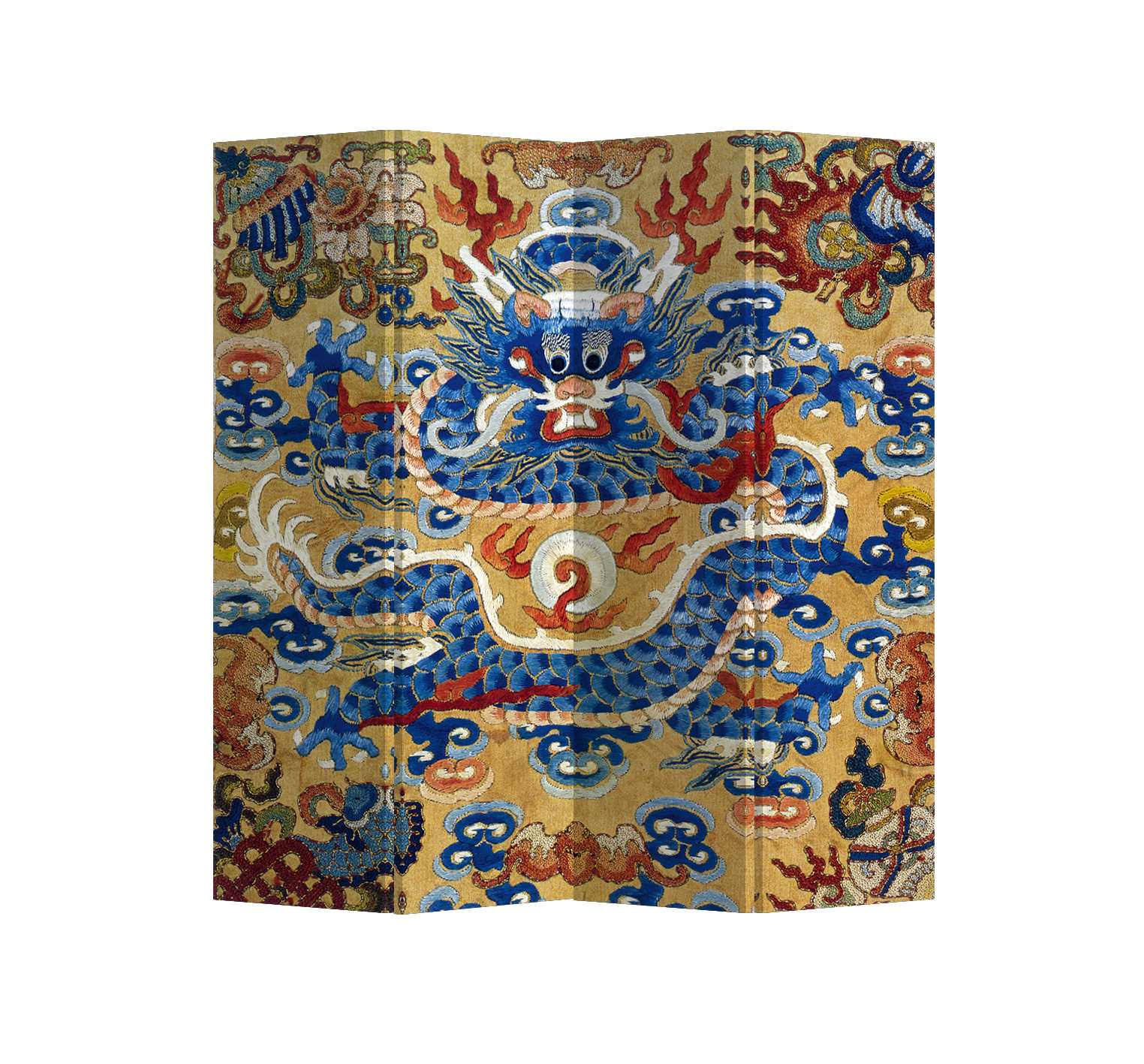 Room Divider Privacy Screen 4 Panel DragonW160xH180cm - Fine Asianliving