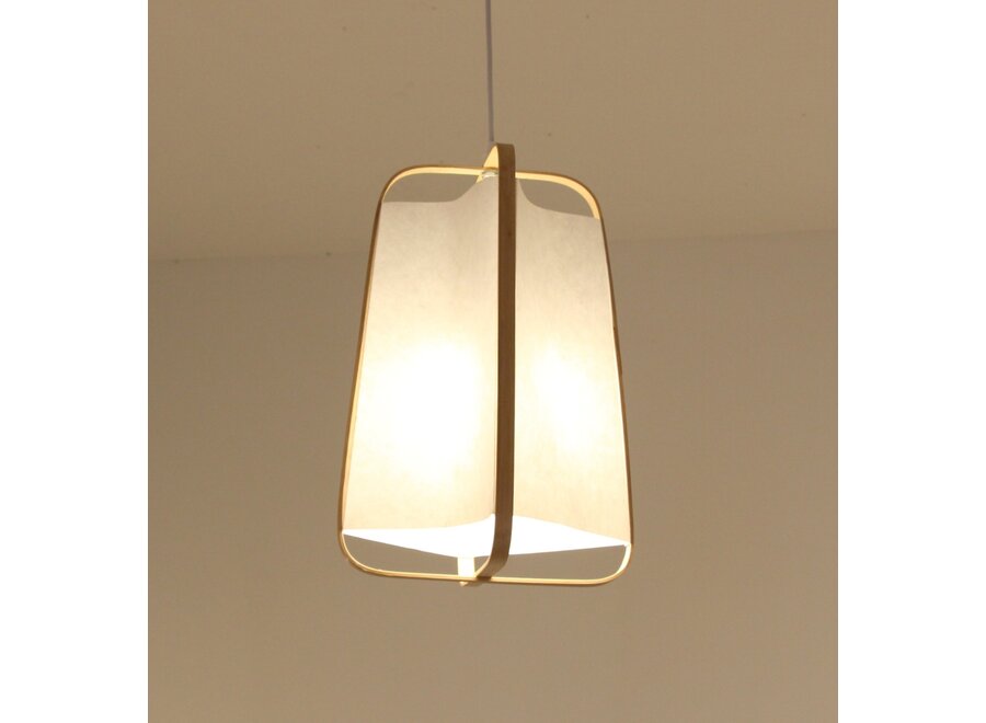 Japandi Bamboo Rice Paper Pendant Light Lampshade Handmade - Lumi D28x ...