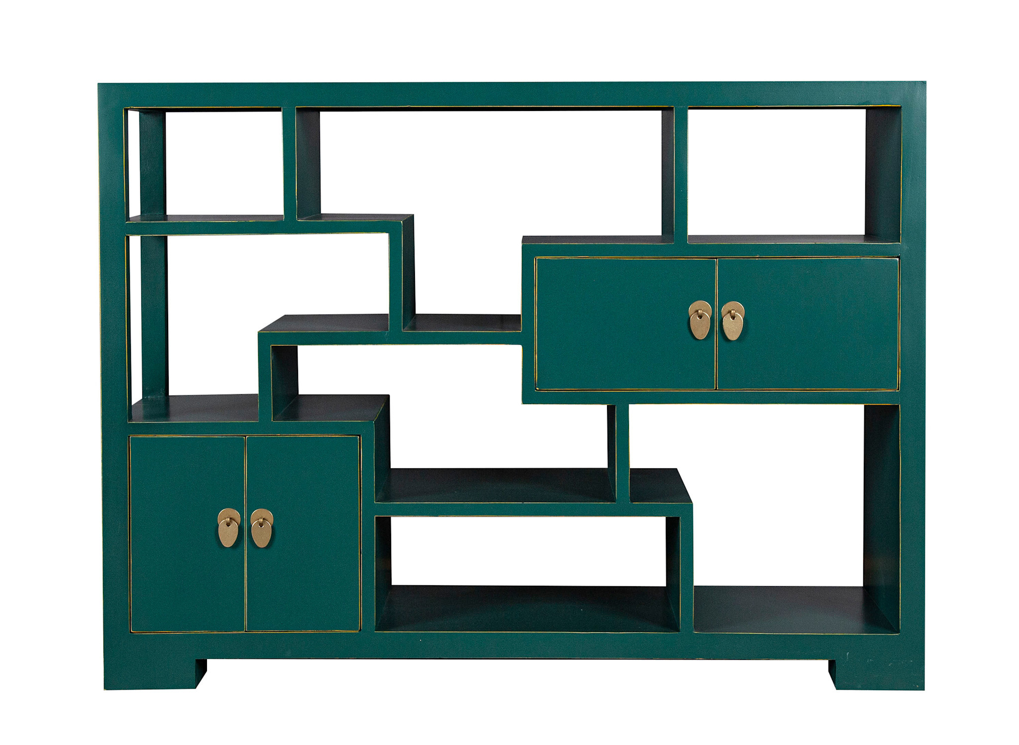 Librería China Mueble Expositor Verde Azulado - Orientique Colección ...