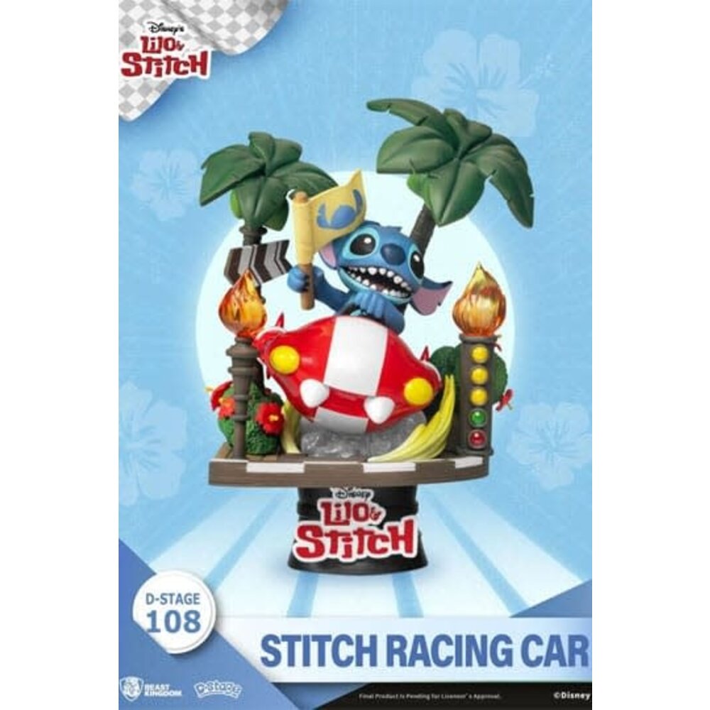 Figurine: Lilo & Stitch - Stitch Racing Car PVC Diorama - Magical Gifts