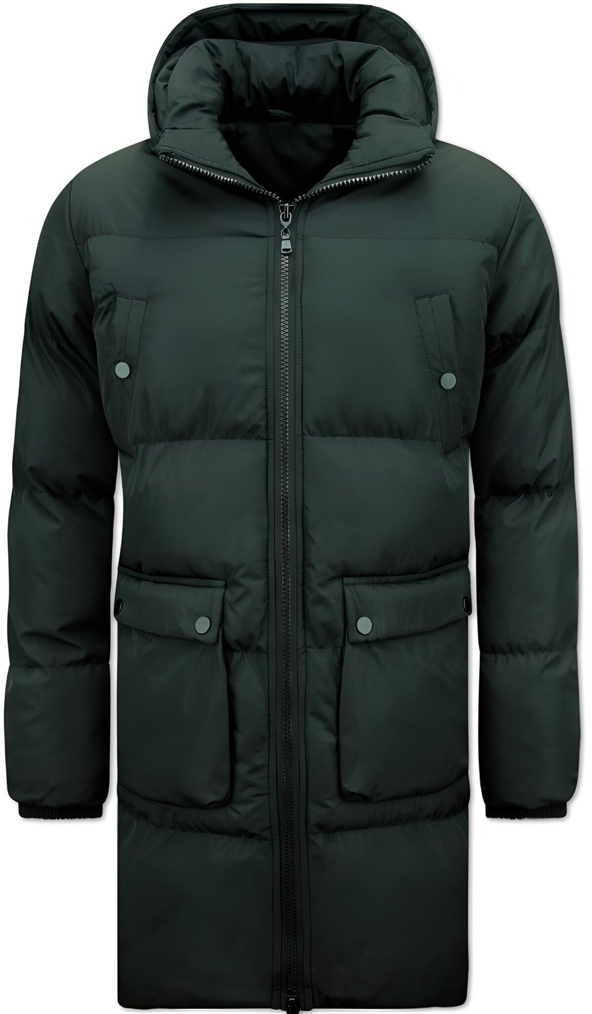 Puffer Winterjas Heren Lang met Capuchon | - Onlinewinterjas.nl