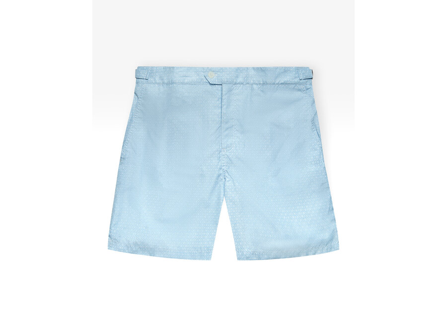 Fedeli - Swimtrunk Daniel - Light blue pattern - LES HOMMES D'AMSTERDAM