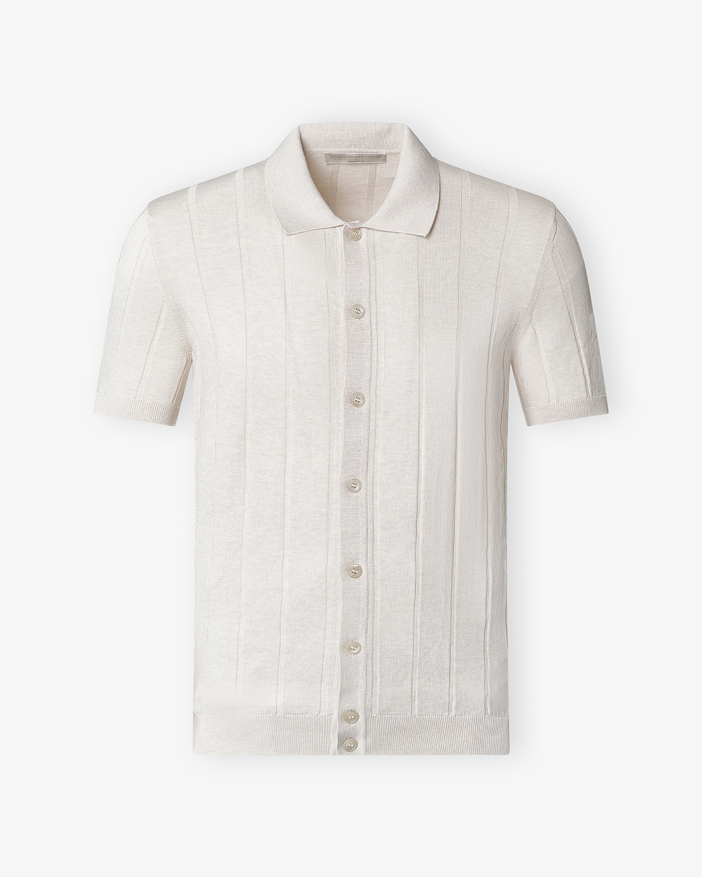 LHDA - Polo shirt ribbed cotton - Sand - LES HOMMES D'AMSTERDAM