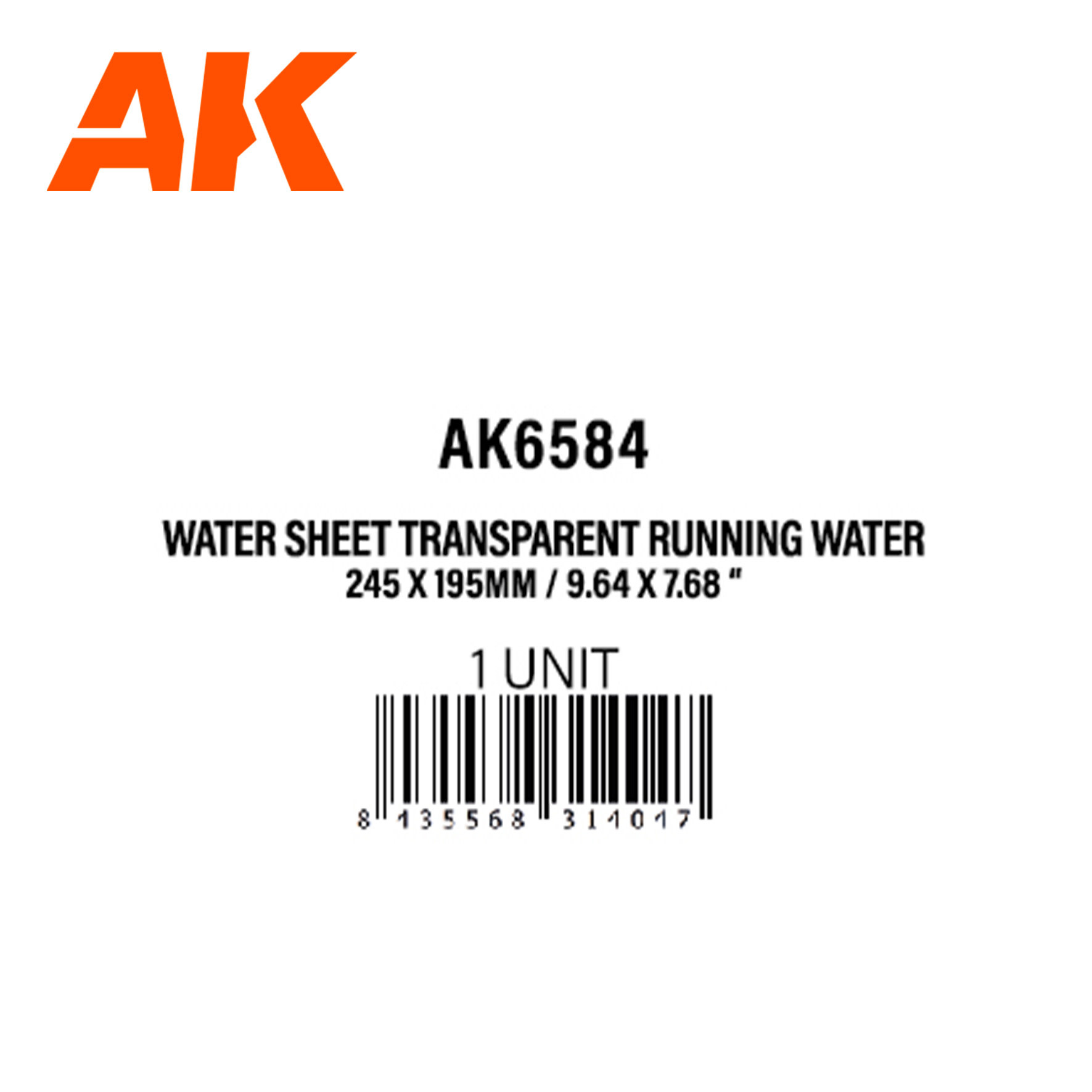 AK Interactive Textured Styrene Sheet - Water Sheet Transparent ...