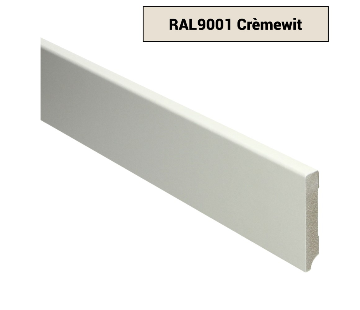 MDF Plint Modern Gelakt RAL 9001 Vochtwerend - Vloerbezorgd.nl