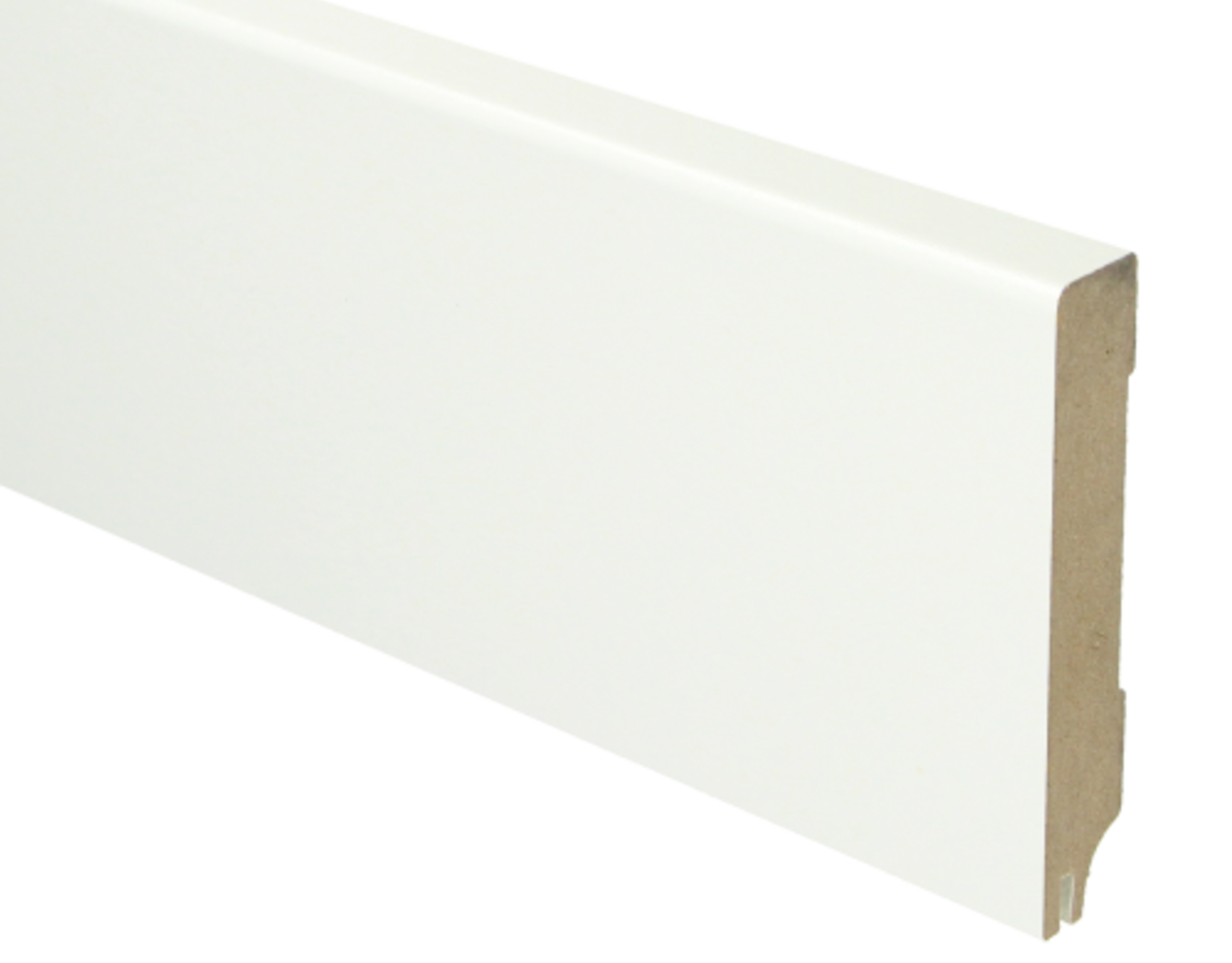 MDF Plint Modern Gelakt RAL 9010 Vochtwerend met uitsparing voor gelui ...