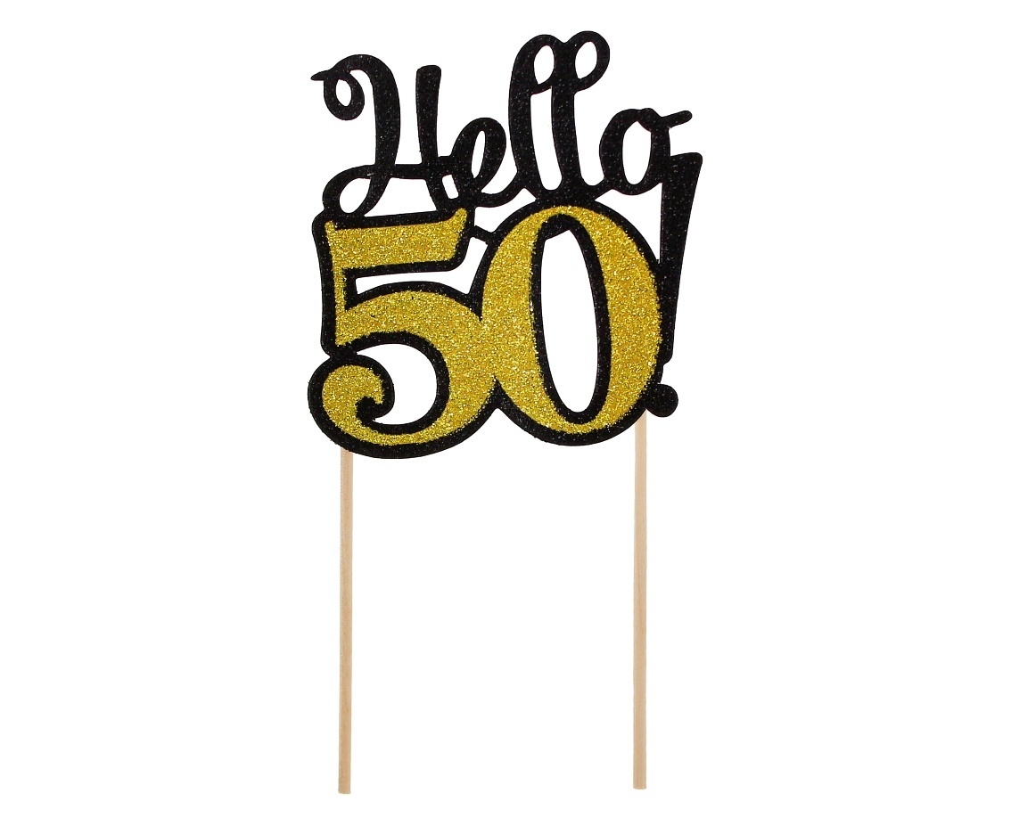 Taarttopper Hello 50 - Feestdeco