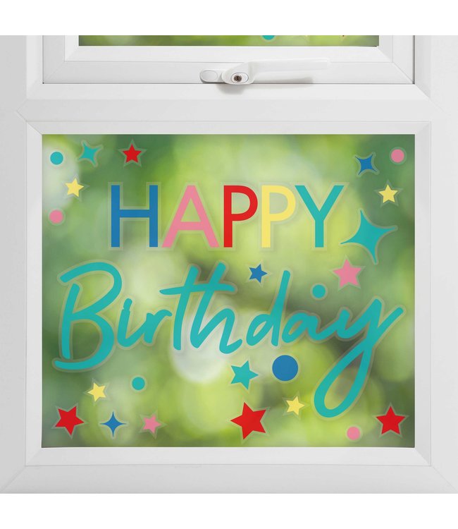 Raamsticker - Happy Birthday - Feestdeco