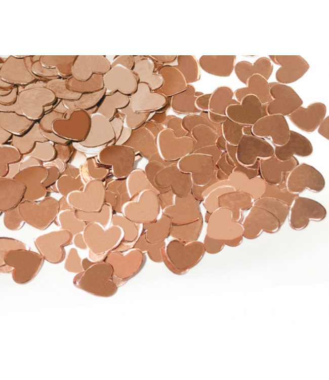 Confetti hartjes rosegoud | papier & glansfolie | 12 gram - Feestdeco