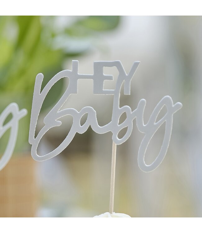 Hey Baby prikkers | sagegroen | 12 stuks - Feestdeco