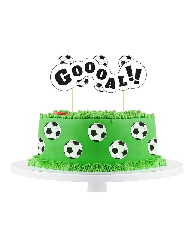 Taarttopper voetbal Goal! | 15 x 19cm - Feestdeco