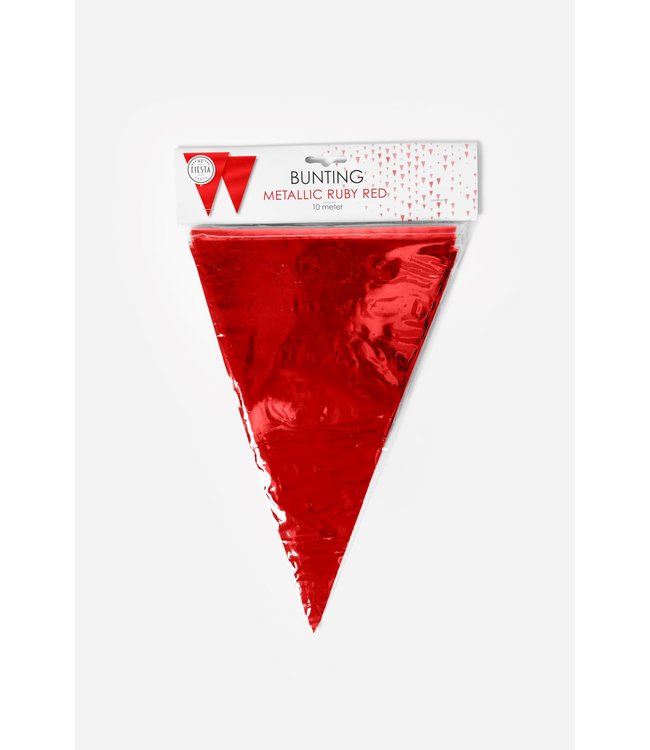 Vlaggenlijn metallic robijn rood | 10 meter - Feestdeco