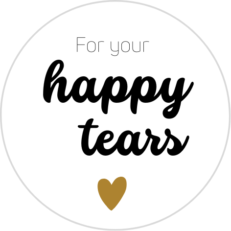 Stickers Happy Tears | Goud | Zakje 20 stuks - Feestdeco