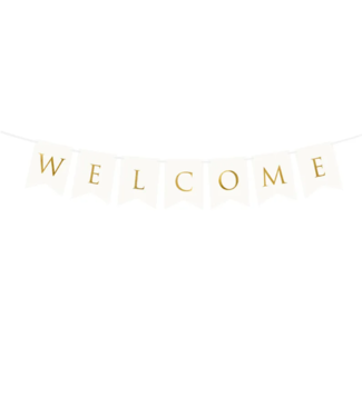 PartyDeco Slinger Welcome | Gold wedding | 15 x 95 cm - Feestdeco