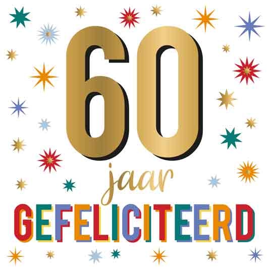 Wenskaart XXL | 60 jaar Gefeliciteerd - Feestdeco