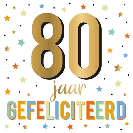 Wenskaart XXL | 80 jaar Gefeliciteerd - Feestdeco