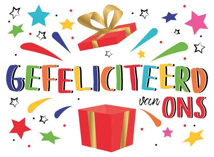 Wenskaart | Gefeliciteerd van ons - Feestdeco