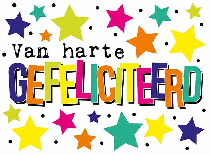 Wenskaart | Van harte gefeliciteerd FeestDeco.nl - Feestdeco