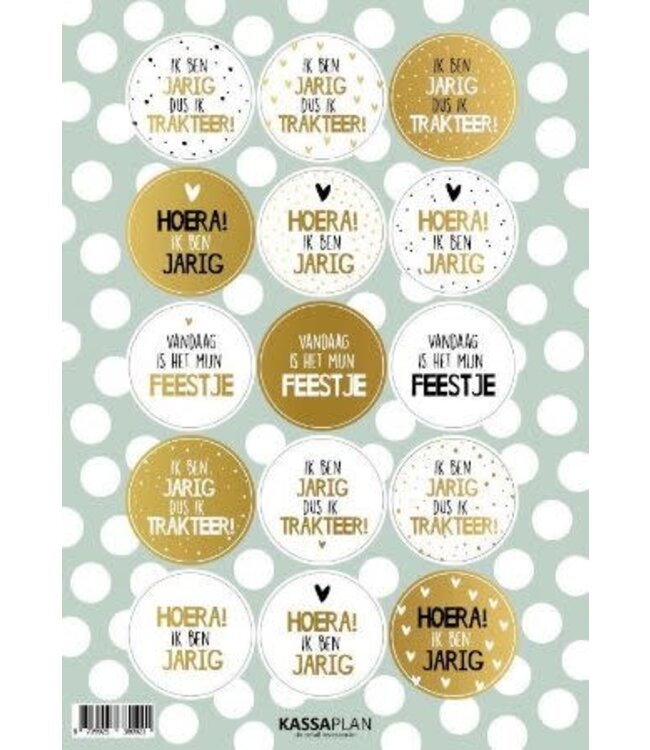 KP KP Stickervel trakteren | 15 stickers - Feestdeco