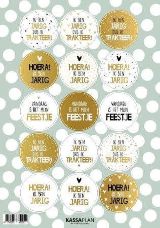 KP KP Stickervel trakteren | 15 stickers - Feestdeco