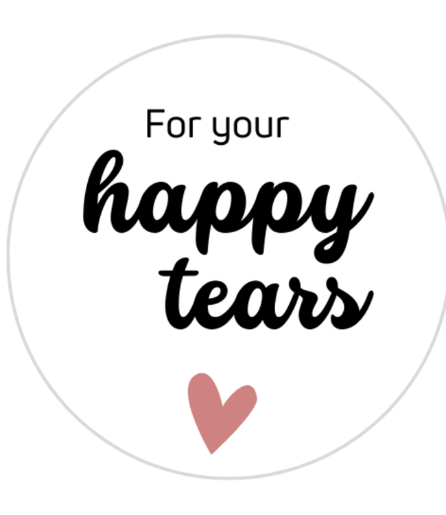 Stickers Happy Tears | Rosegoud | Zakje 20 stuks - Feestdeco